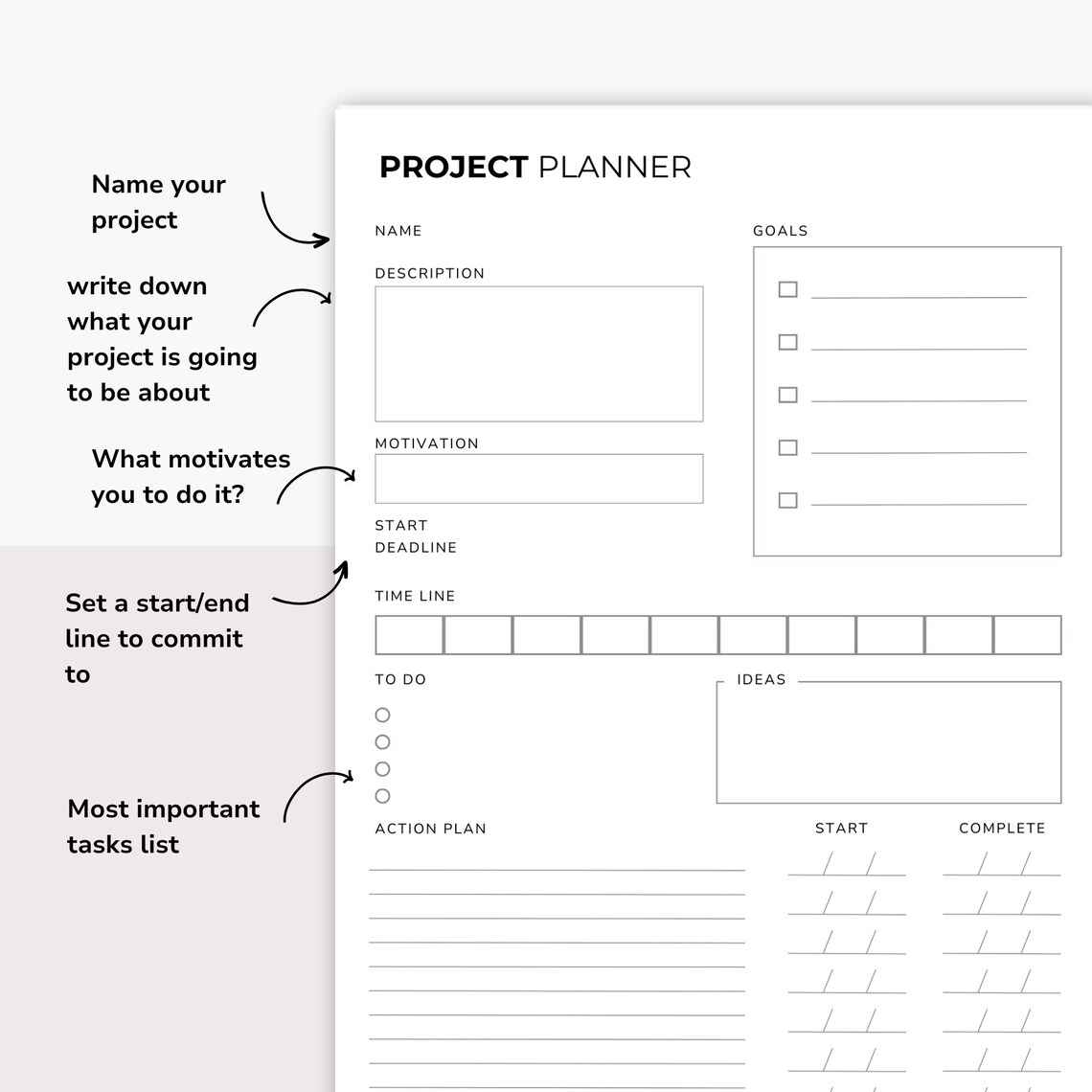 Project Planner Printable PDF A4/A5 - Etsy