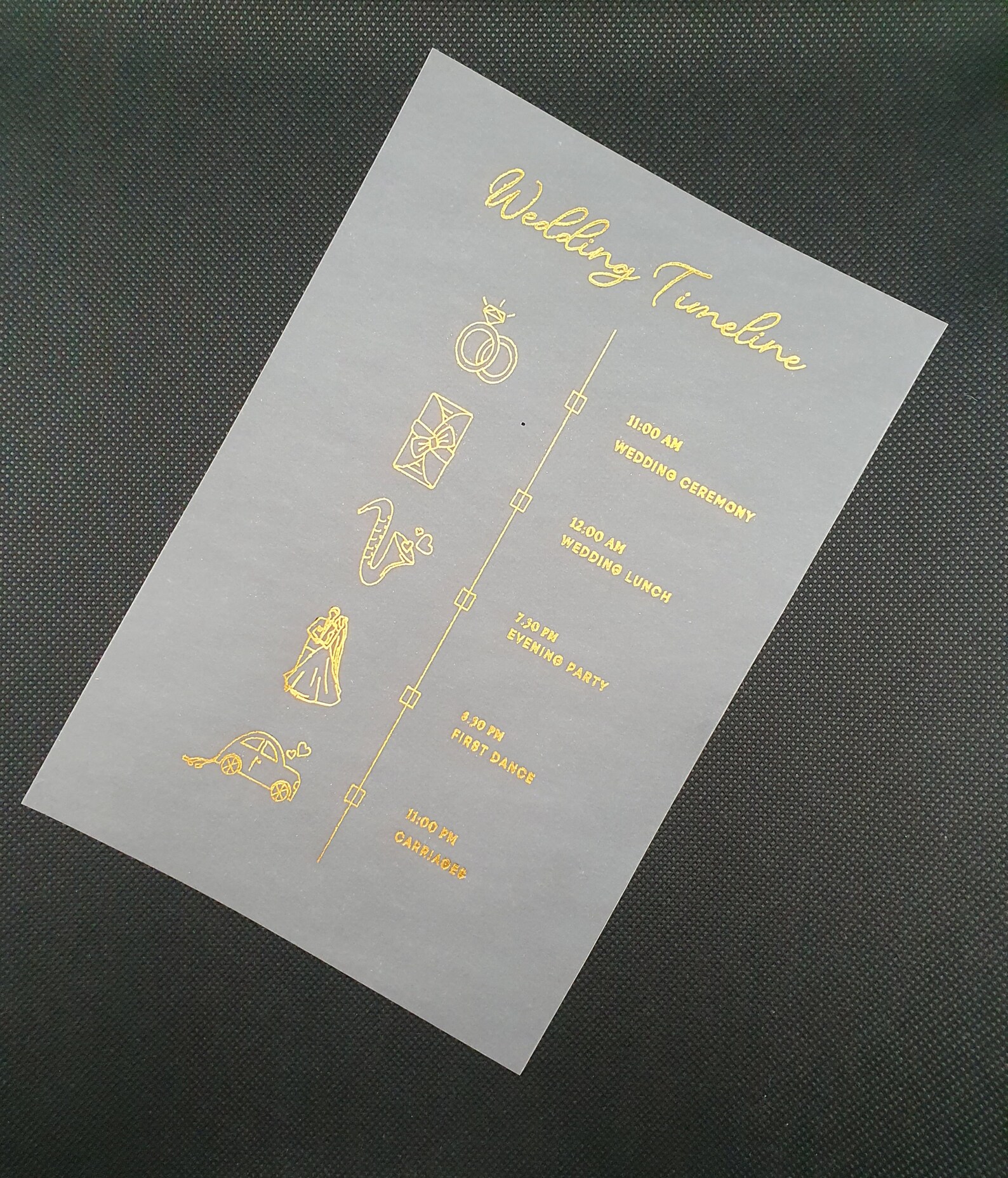 Foil Wedding Order of Service, Timeline - Etsy