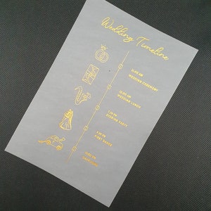 Foil Wedding Order of Service, Timeline - Etsy