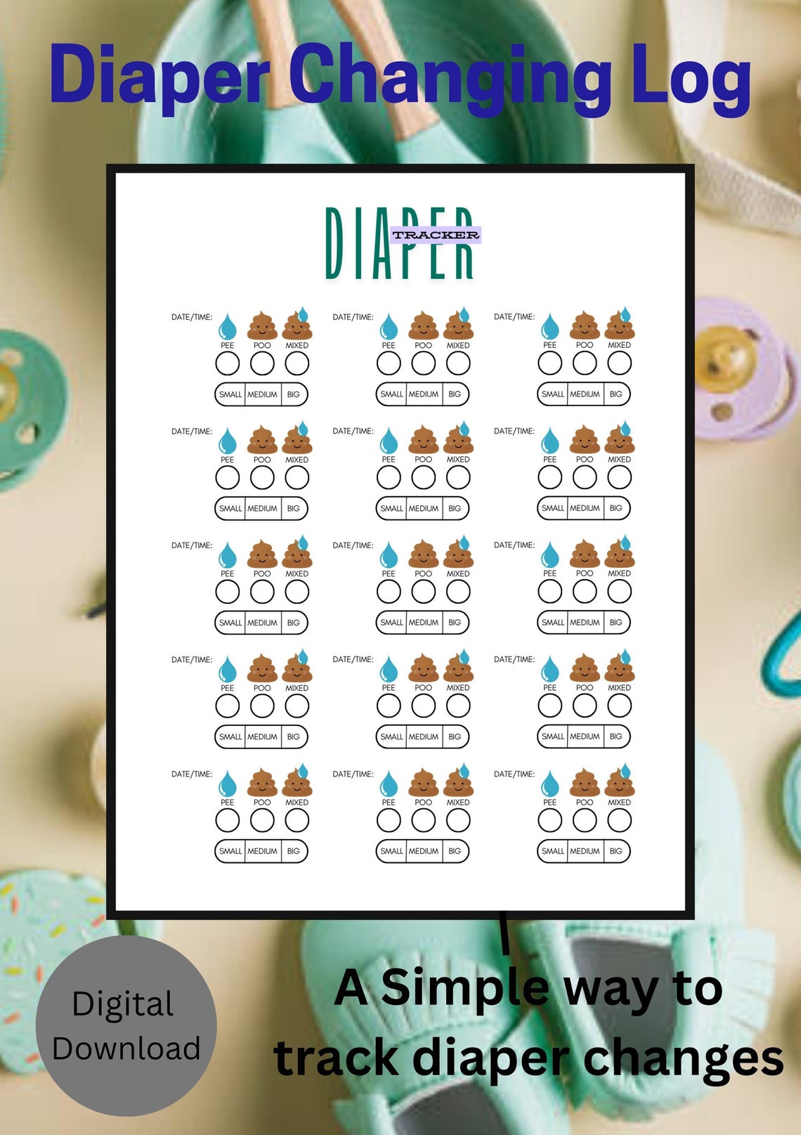 Newborn Tracker | Baby Diaper Log | Diaper Tracker | Printable for Baby ...