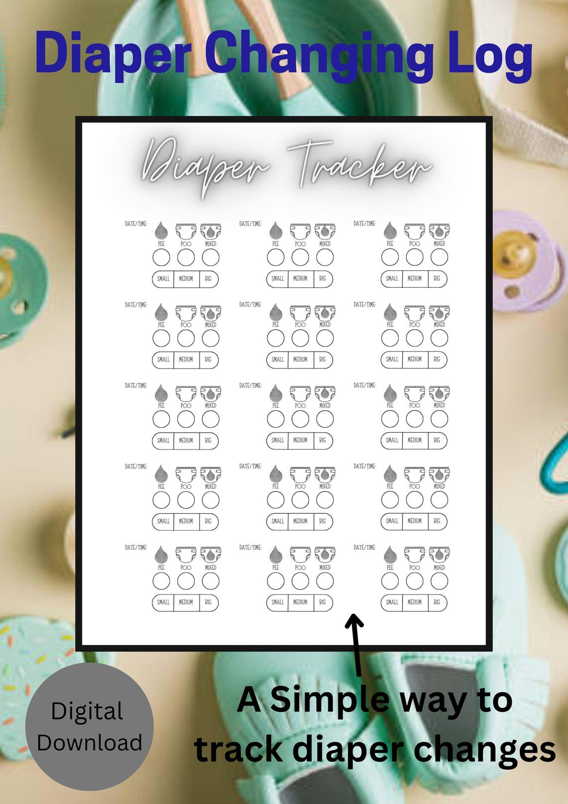 Newborn Tracker | Baby Diaper Log | Diaper Tracker | Printable for Baby ...