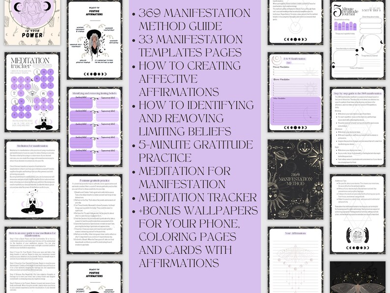 369 Manifestation Guide/printable & Digital Pages/journal Templates ...