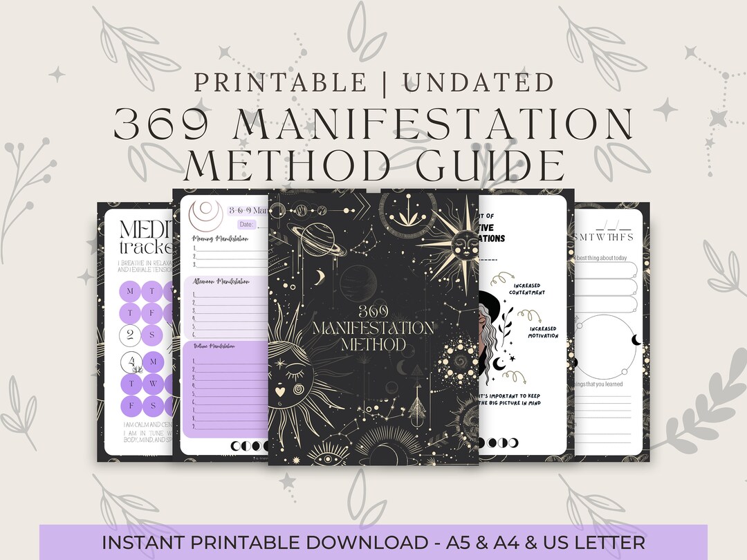 369 Manifestation Guide/printable & Digital Pages/journal Templates ...
