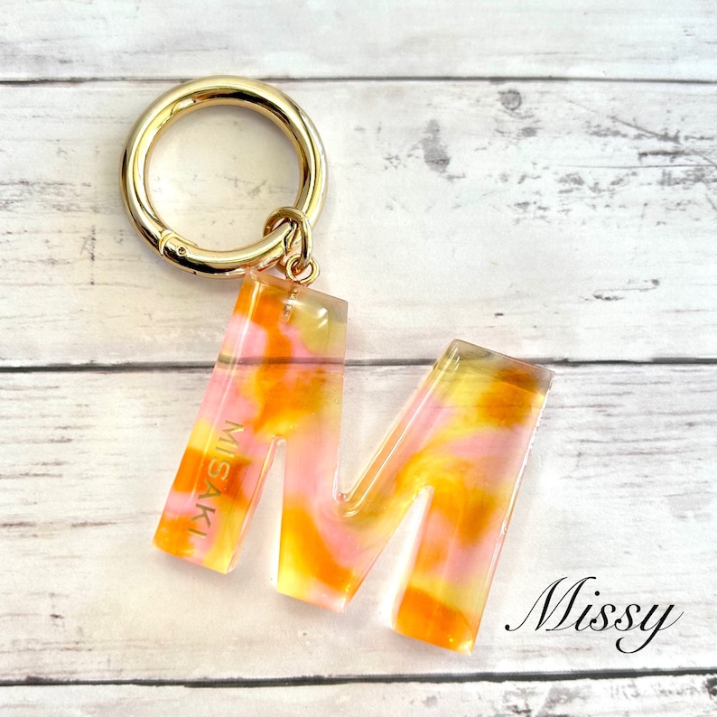 Custom Name Keychain Clear Marble - Etsy