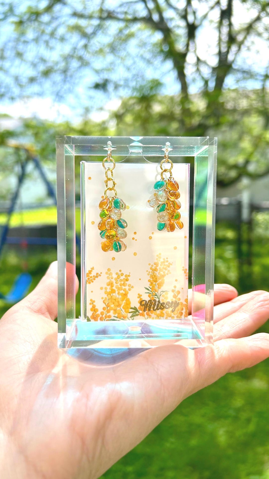 Framed Mimosa Art | Handmade Mimosa Wall Decor | Japanese-inspired Gift ...