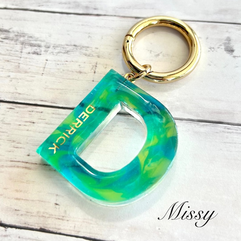 Custom Name Keychain Clear Marble - Etsy