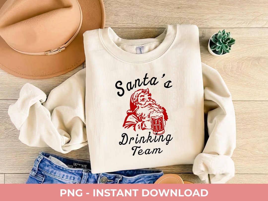 Christmas Santa's Drinking Team PNG File Christmas Beer - Etsy