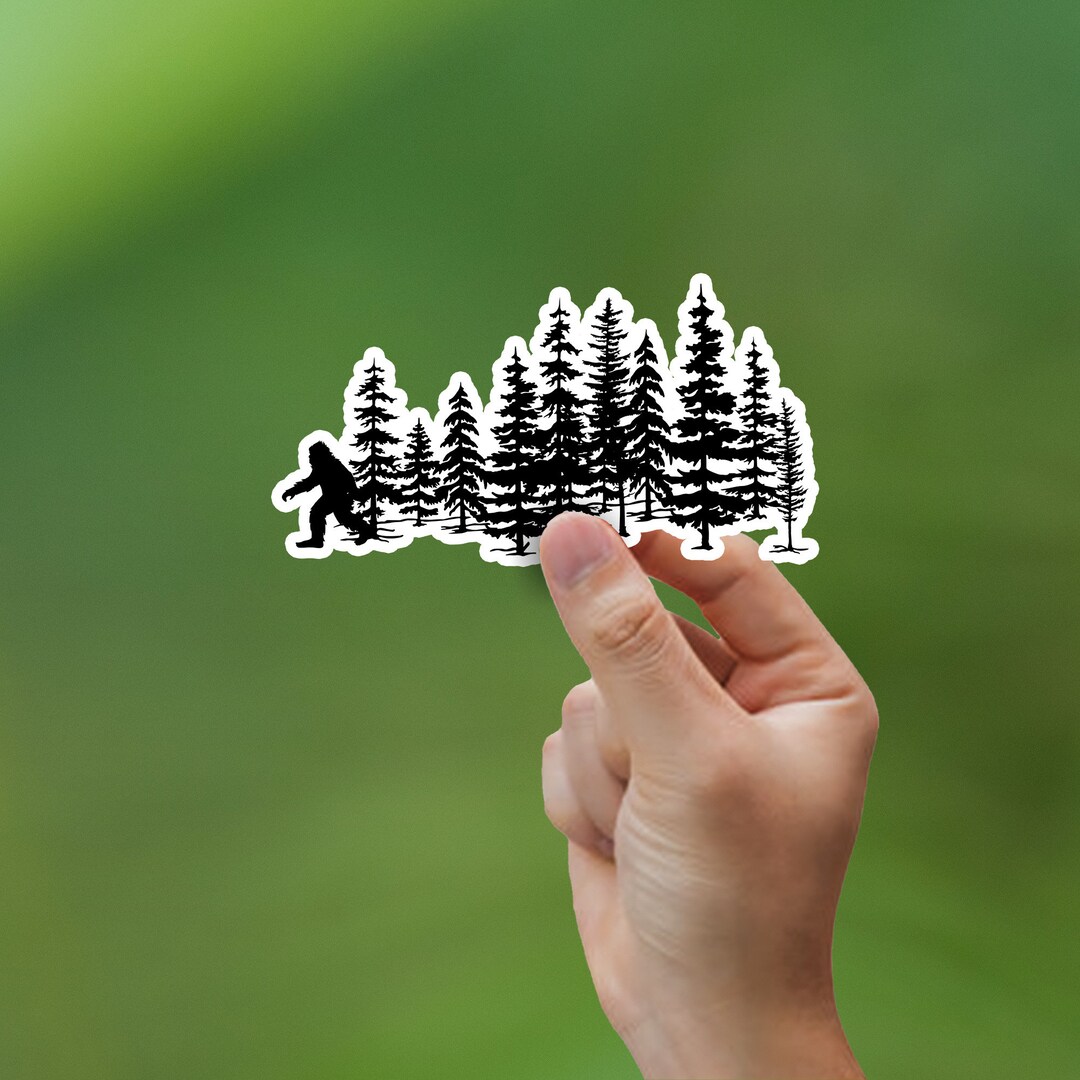 Decal: Bigfoot Window Sticker Sasquatch Sticker Hiding in the Woods - Etsy