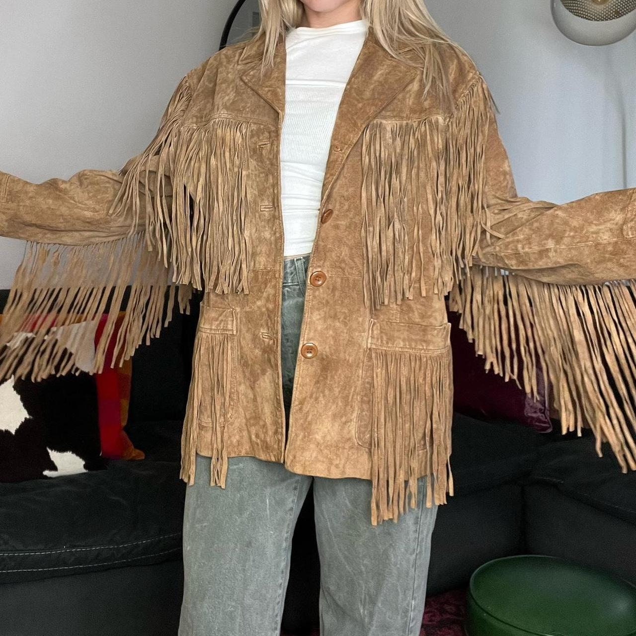Vintage Suede Leather Tassel Jacket - Etsy