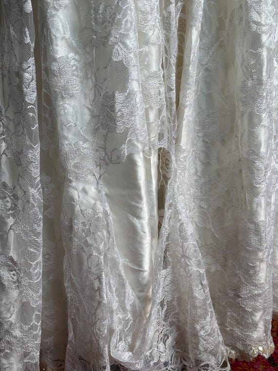 Vintage dropped basque waist lace wedding gown - Gem