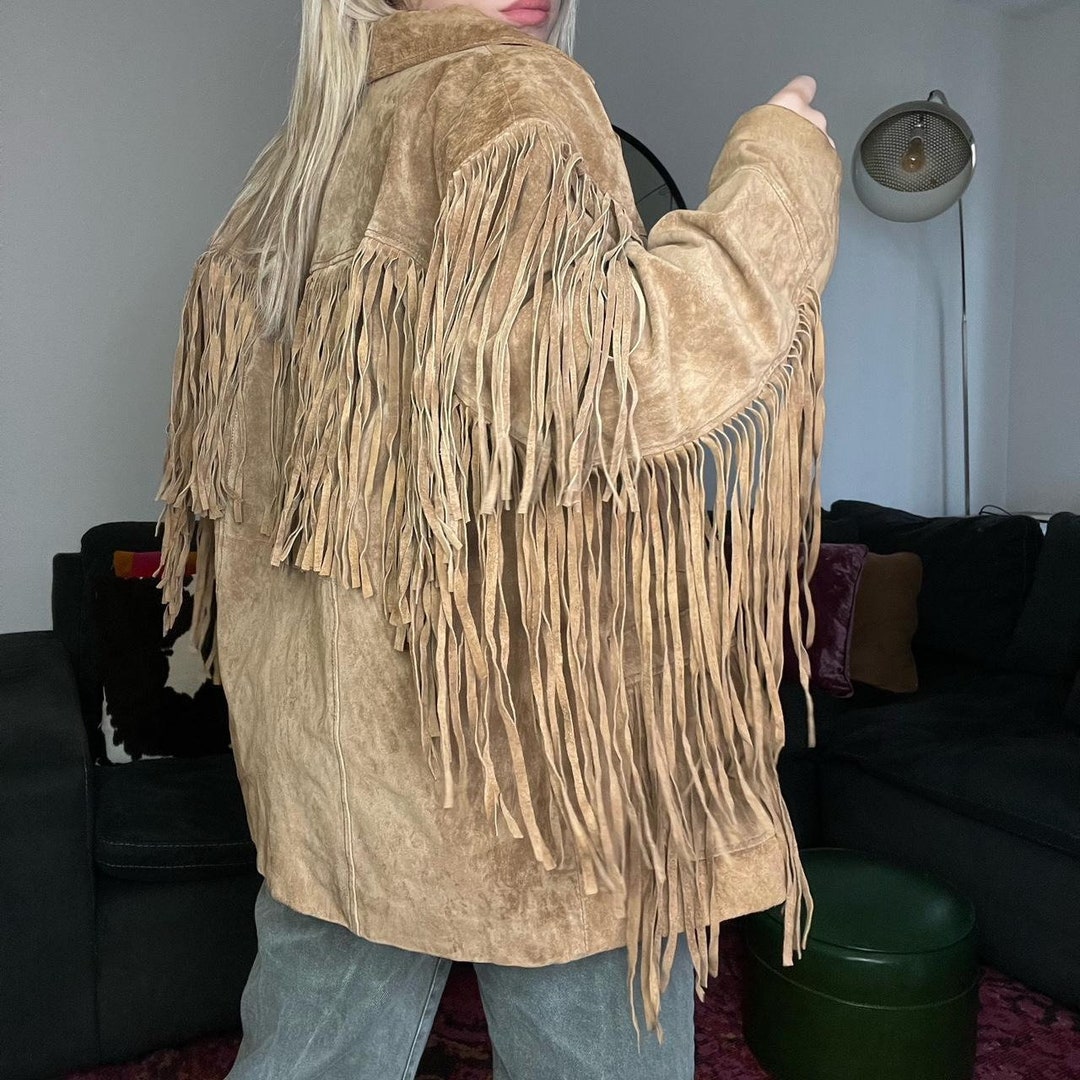 Vintage Suede Leather Tassel Jacket - Etsy