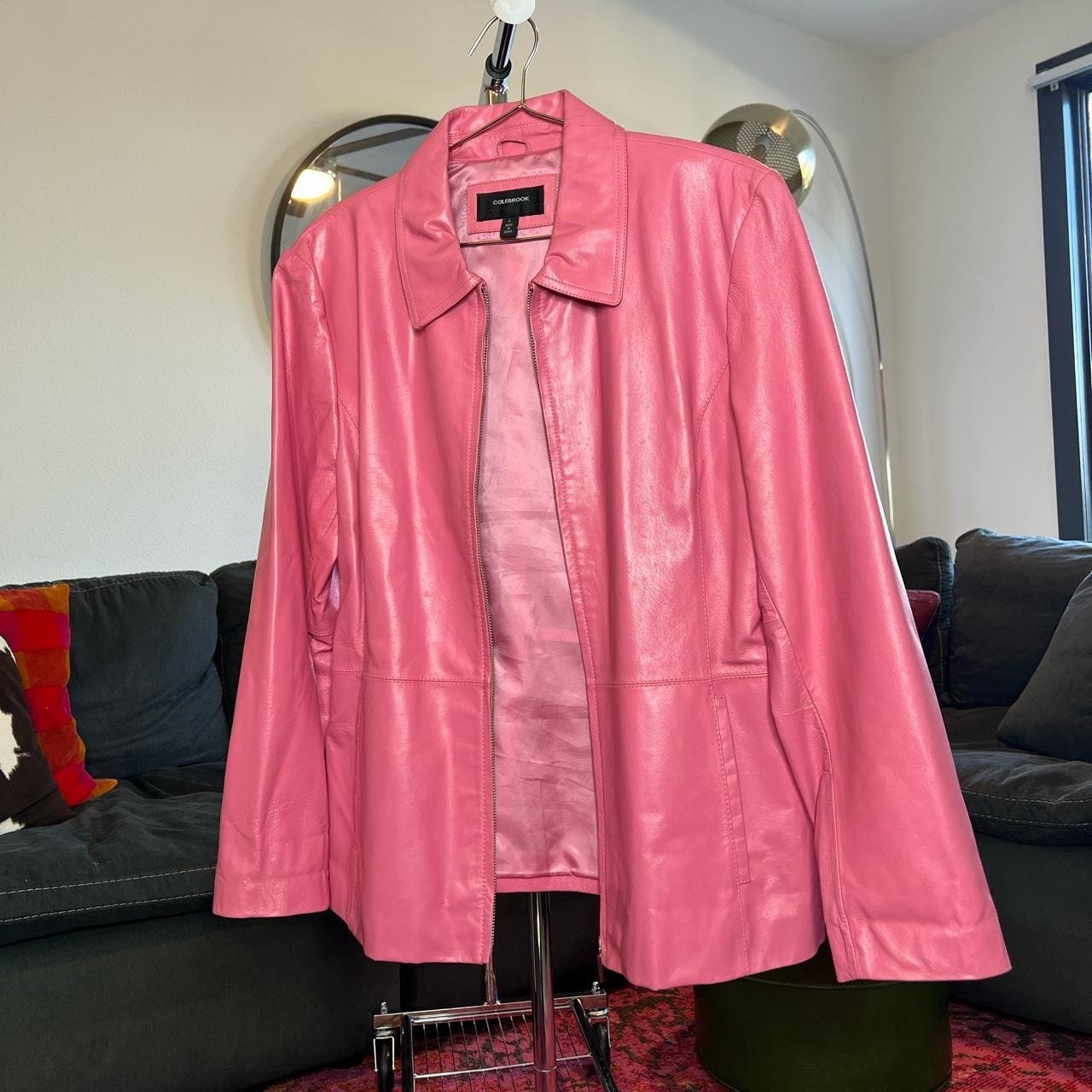 Vintage 90/00's Pink Leather Jacket - Etsy