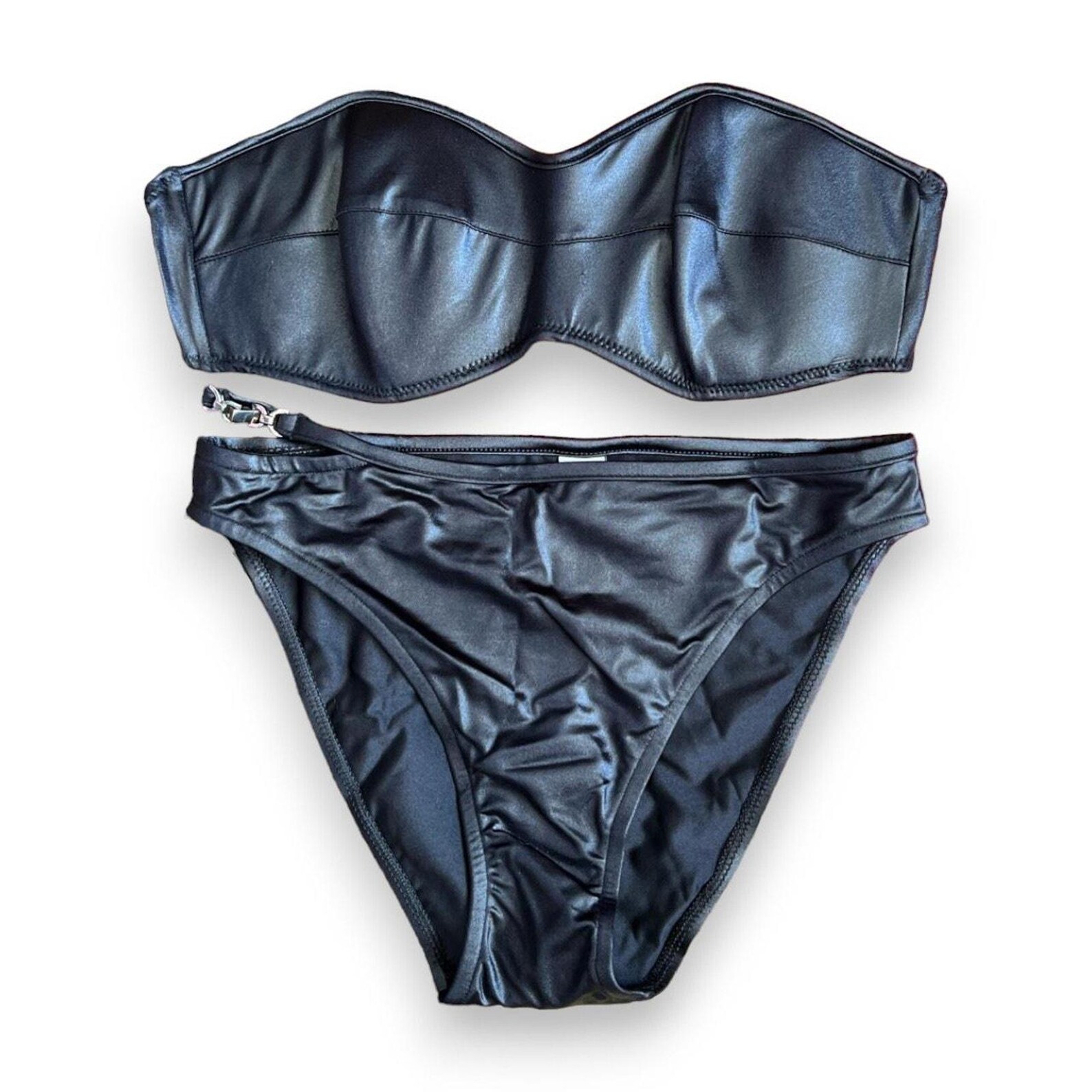 Vintage 1990's Deadstock Black Pvc Bikini - Etsy