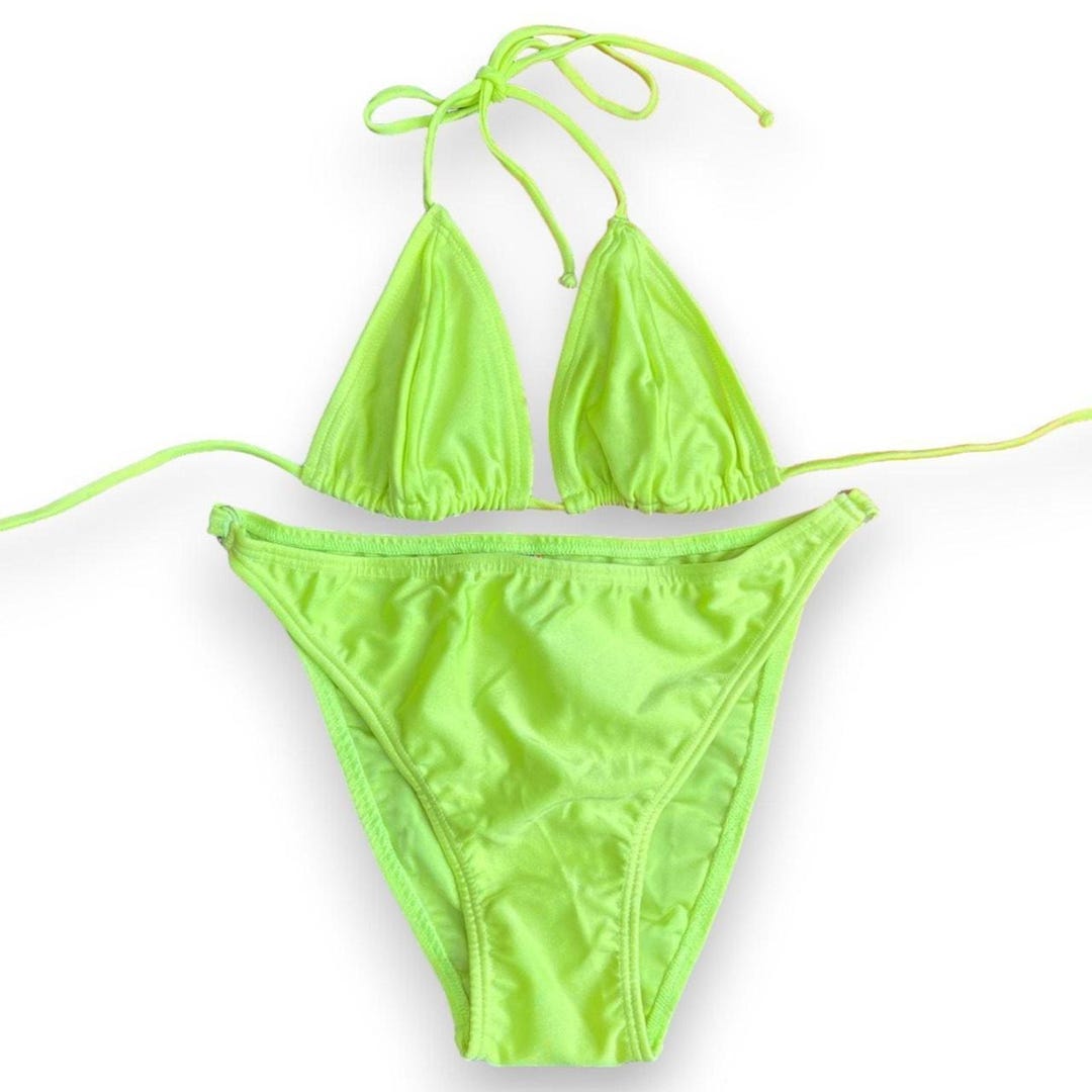 Vintage Deadstock Neon Triangle Bikini - Etsy