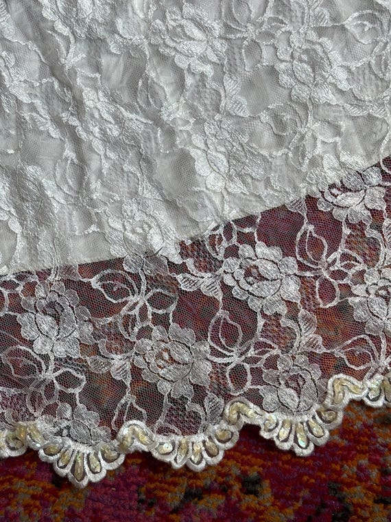 Vintage dropped basque waist lace wedding gown - Gem