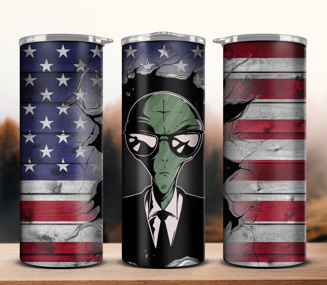 Patriot Alien 20 Oz Tumbler With Stainless Steel Straw and Cleaner ...