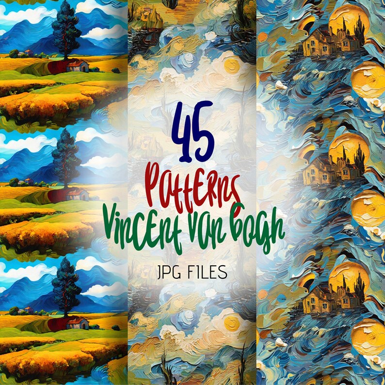45 Graphic Vincent Van Gogh Patterns Ornamental Beautiful Smooth Paint ...