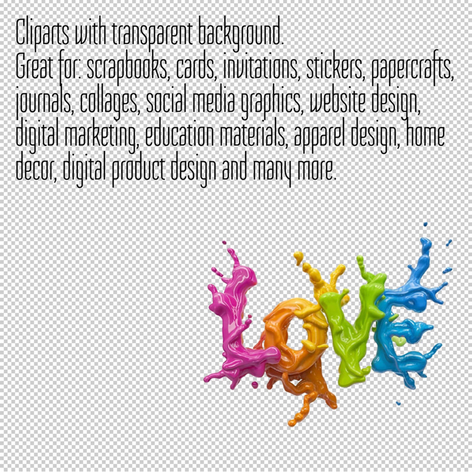 32 Realistic Beautiful PNG LOVE Splashes Digital Colorful Gorgeous ...