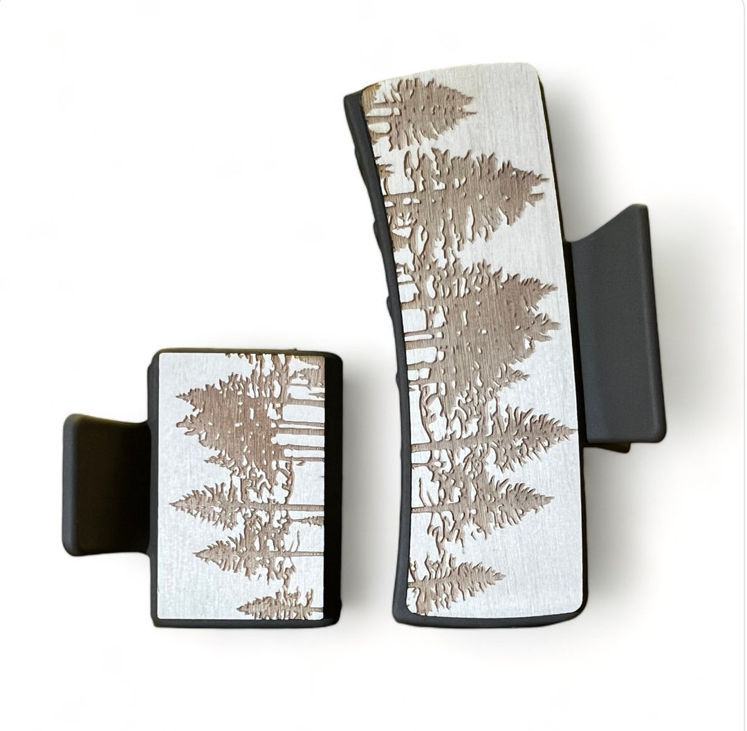 Trees Hair Clips SVG, Claw Clip, for Laser Cutters, Small and Large ...