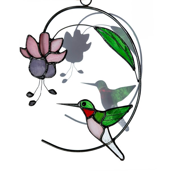 Stained Glass Window Hangings Hummingbird - Etsy