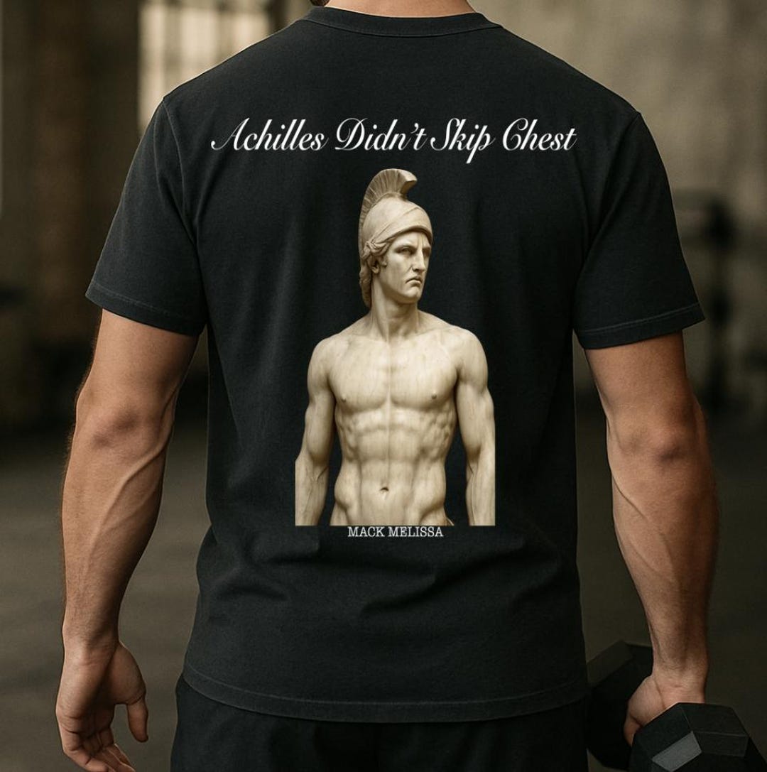 Achilles Chest Day Graphic T-shirt Comfortable Oversized Unique Greek ...