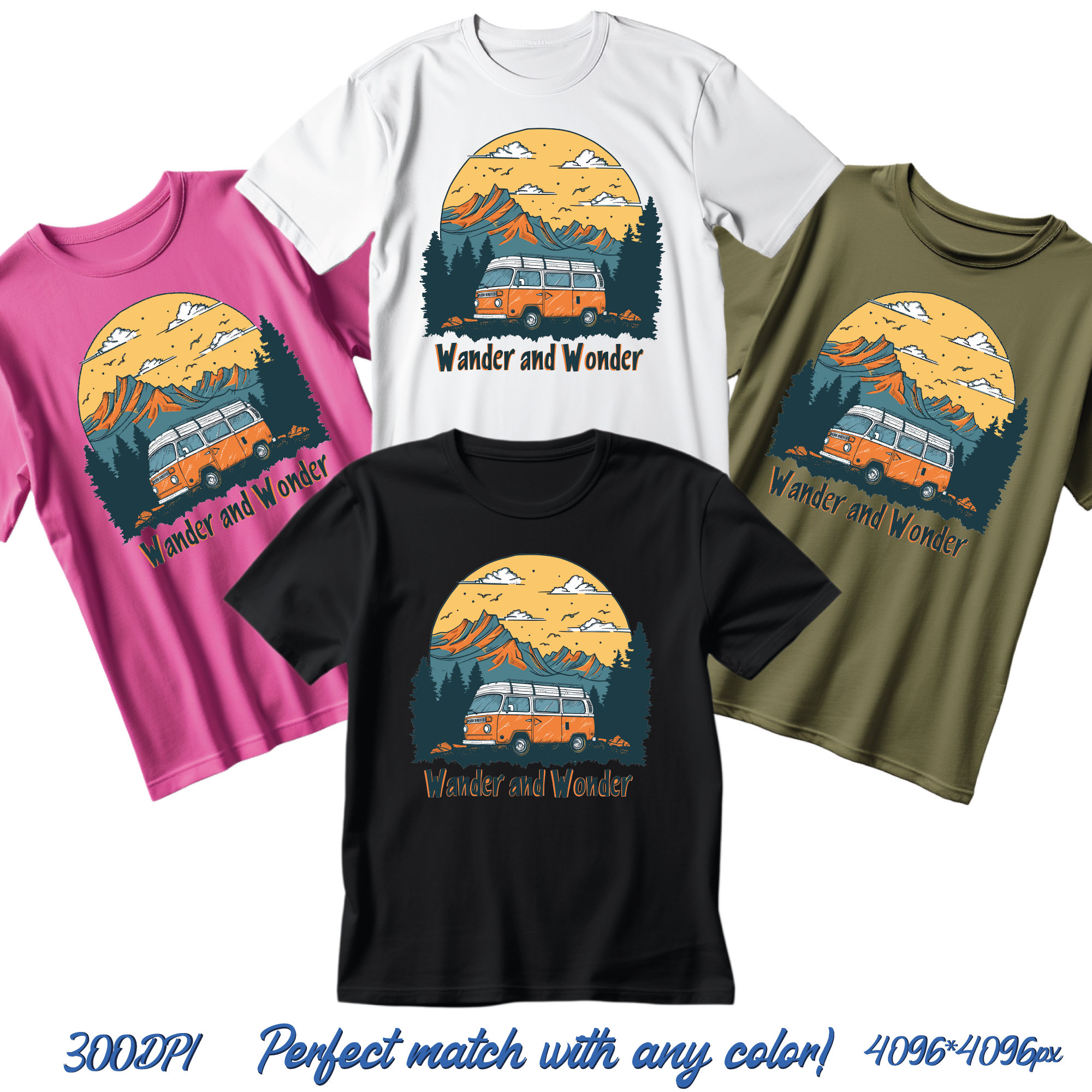 Wander and Wonder Png for T-shirts, T-shirt PNG for Outdoor, DTF ...