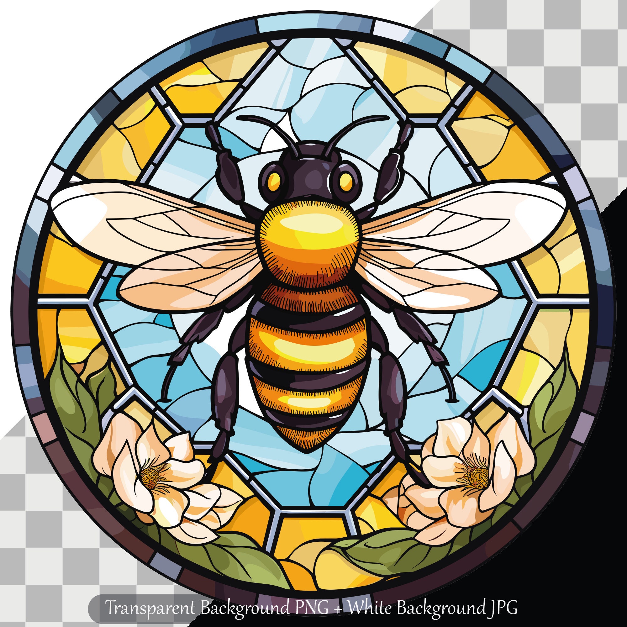 Stained Glass Bee Png File Bee Png Shirt Sublimation Bee and - Etsy