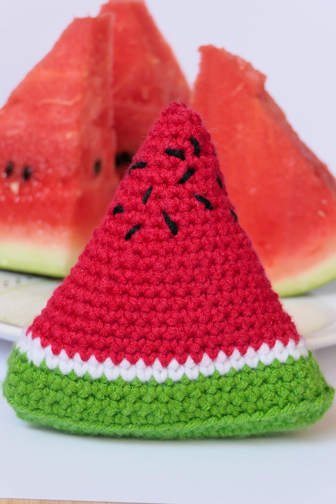 Watermelon Crochet Plushie Amigurumi Stuffed Vegetable - Etsy