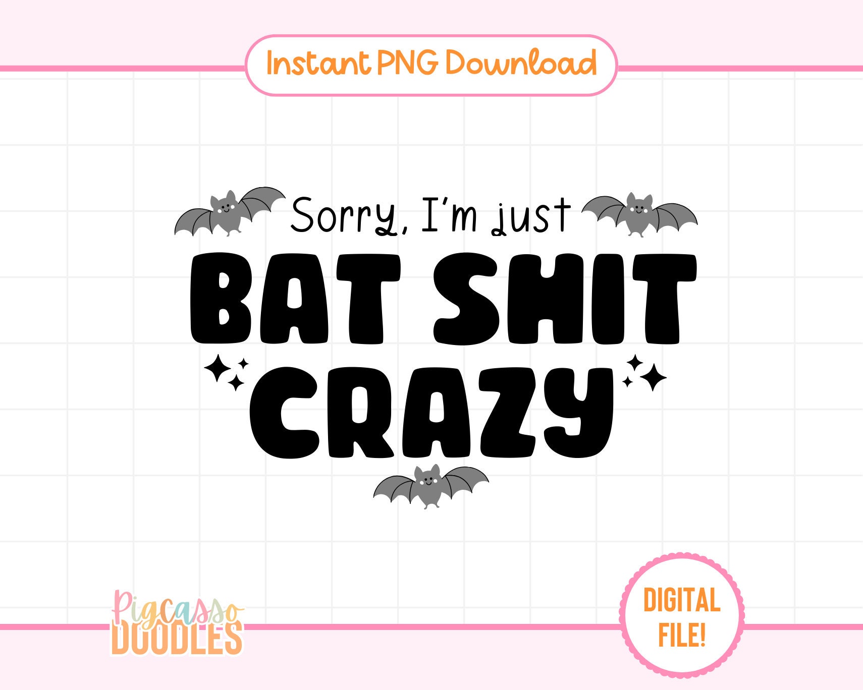 Bat Shit Crazy PNG, Trendy PNG, Cute PNG Designs, Spooky Halloween ...