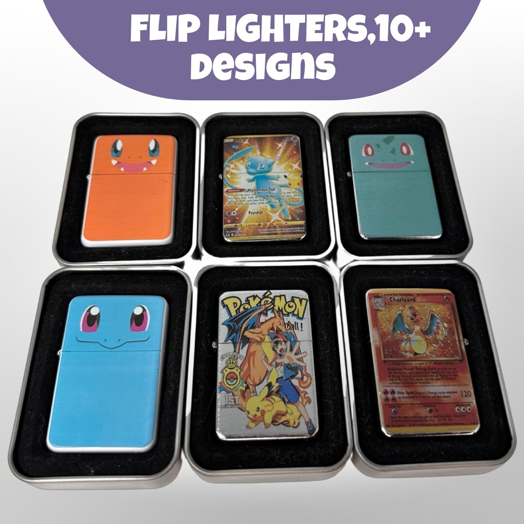 Pocket Monster Cartoon Videogame Windproof Flip Top Lighter, Unique ...