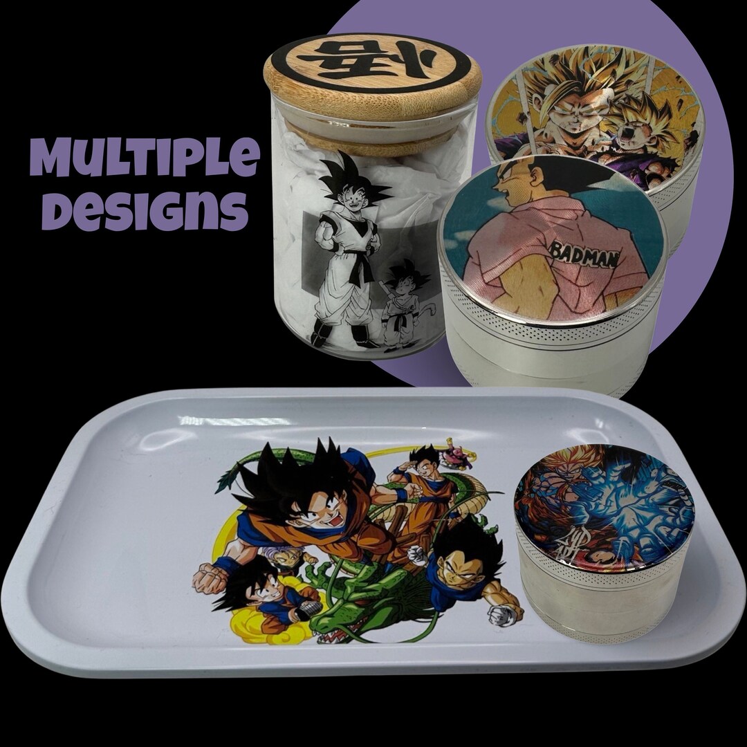 Dragon Anime Herb Grinder, Stash Jar, Rolling Tray Set - Etsy