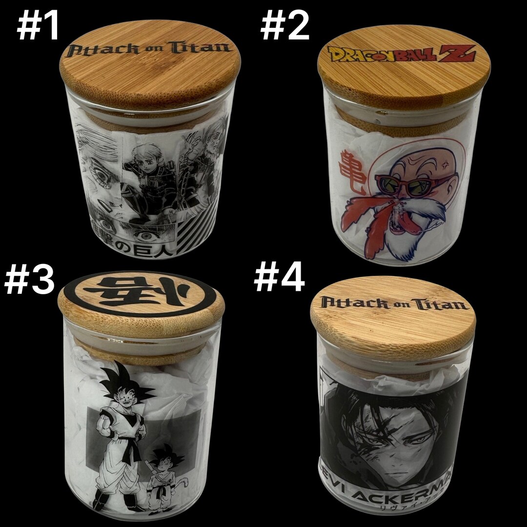 Anime Stash Jar / Glass Container / Herb Smell Proof Jar / Dragon ...