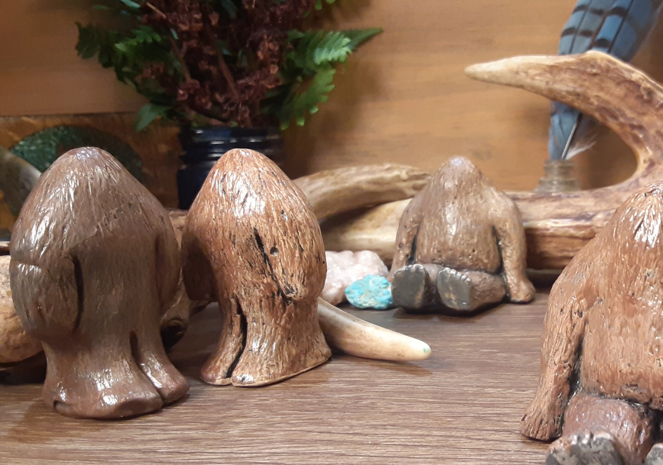 Handmade Bigfoot Sasquatch Figurines Trinkets. Fireplace Mantel ...