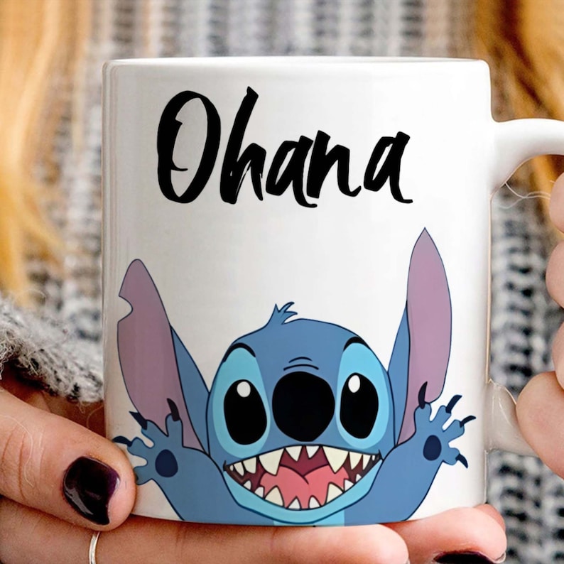 Cute Stitch Coffee Mug, Disney Stitch Mug, Stitch Ohana Mug, Valentine ...