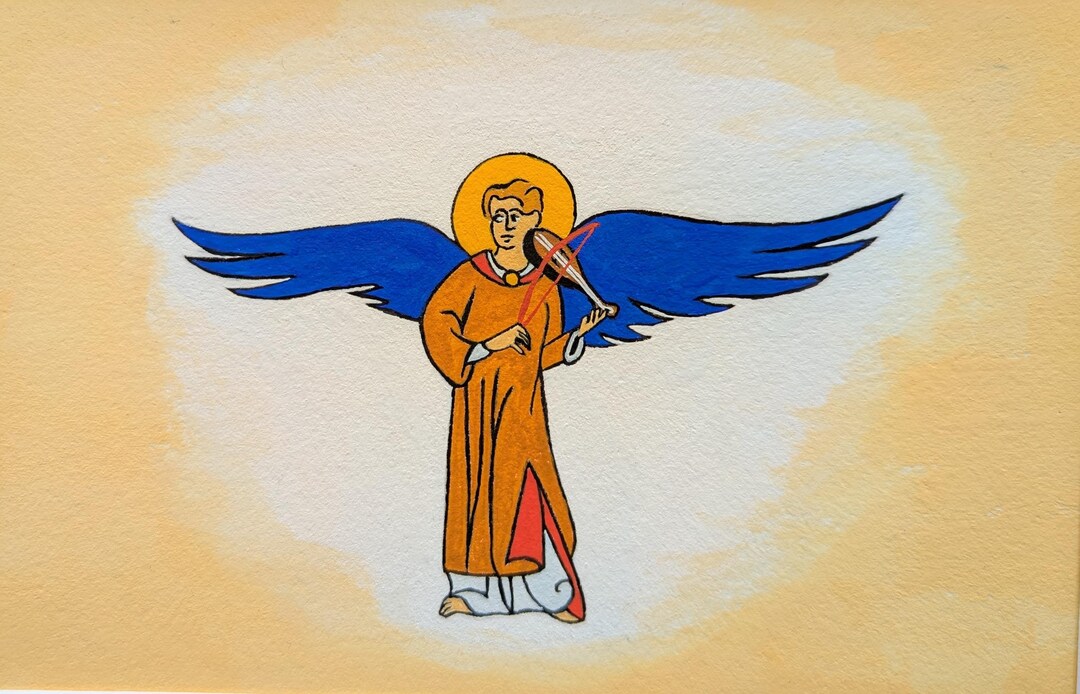 Beautiful Little Illumination of a Small Medieval Angel Christianity ...
