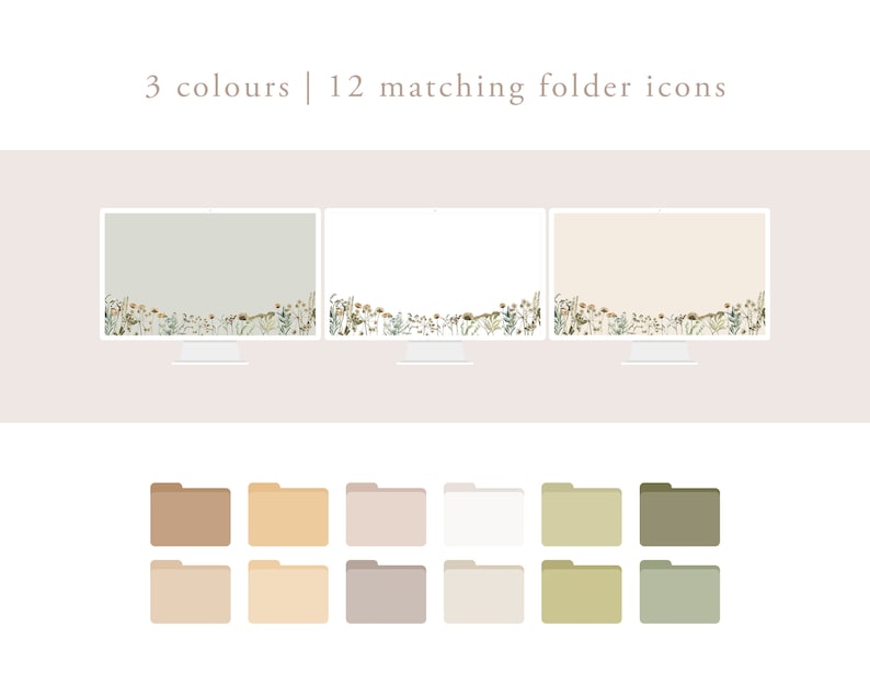 Minimalist Wildflower Wallpaper - Neutral Aesthetic Desktop Background ...