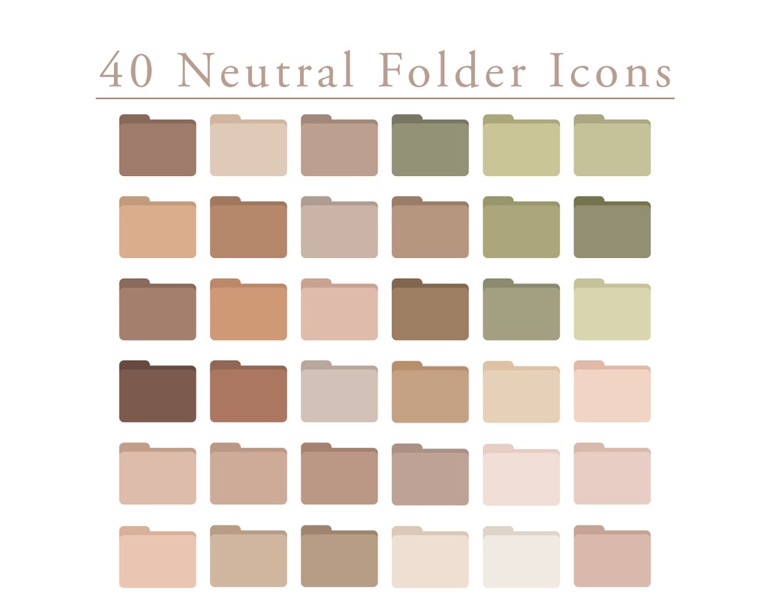 40 Neutral Folder Icons - Natural Aesthetic Desktop Icons - Beige ...