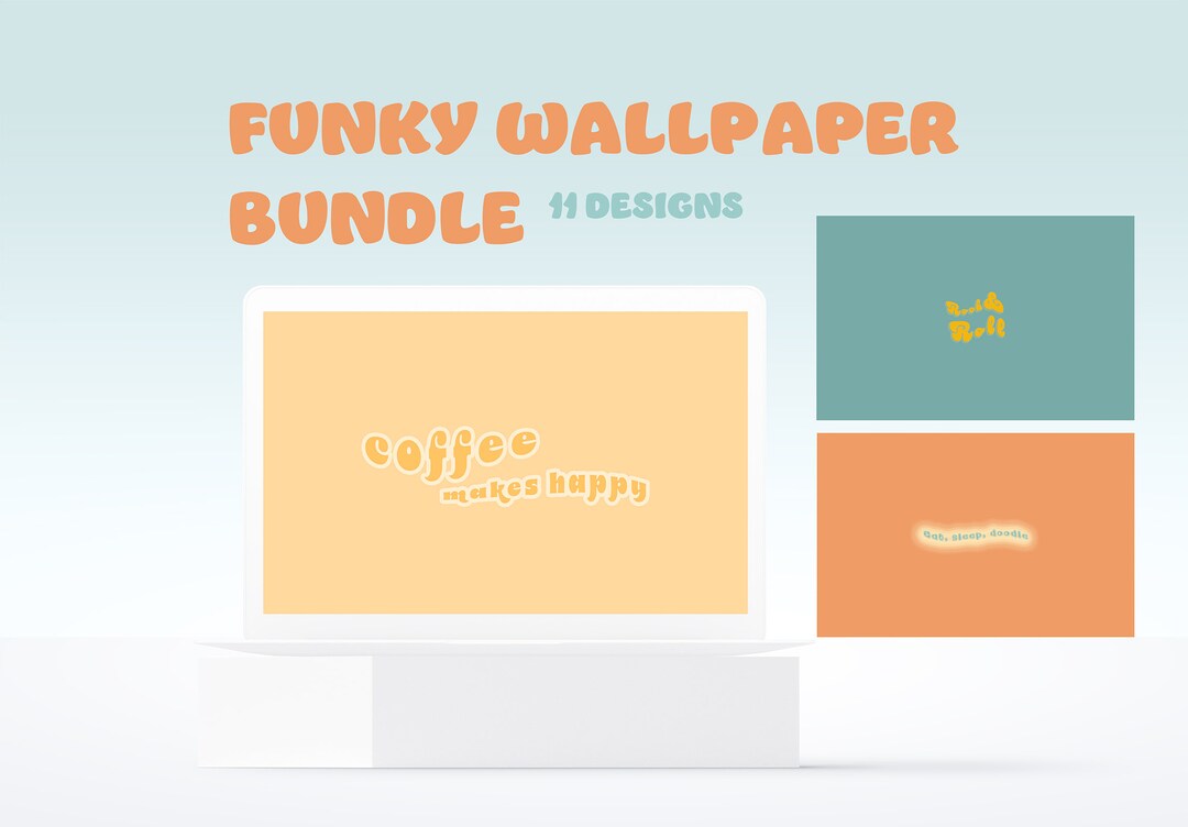 Funky Retro Wallpaper Bundle - Colorful Aesthetic Desktop Background ...