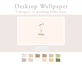 Minimalist Wildflower Wallpaper Neutral Aesthetic Desktop Background ...