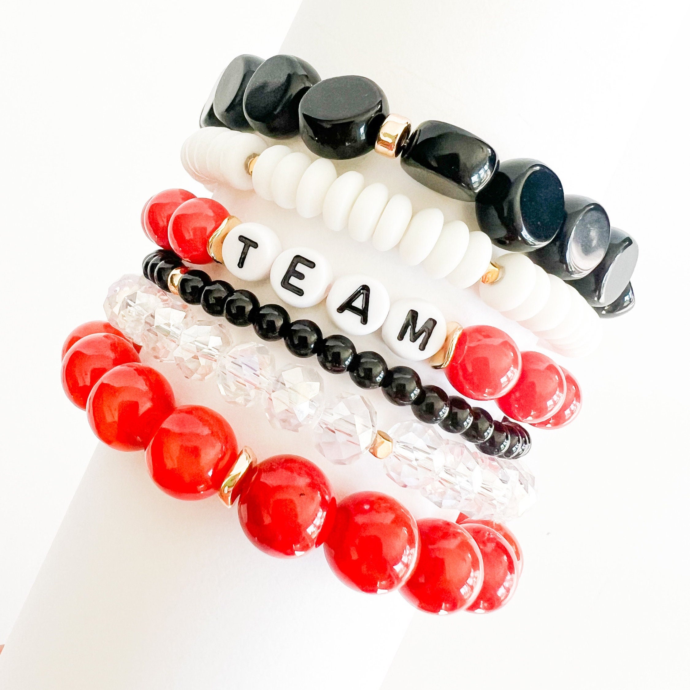 Orange Black and White Bracelets | Custom Bracelets | Game Day ...