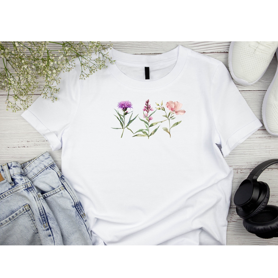 Watercolor Wildflower Clipart Set, Meadow Flowers Art Bundle, Comercial ...