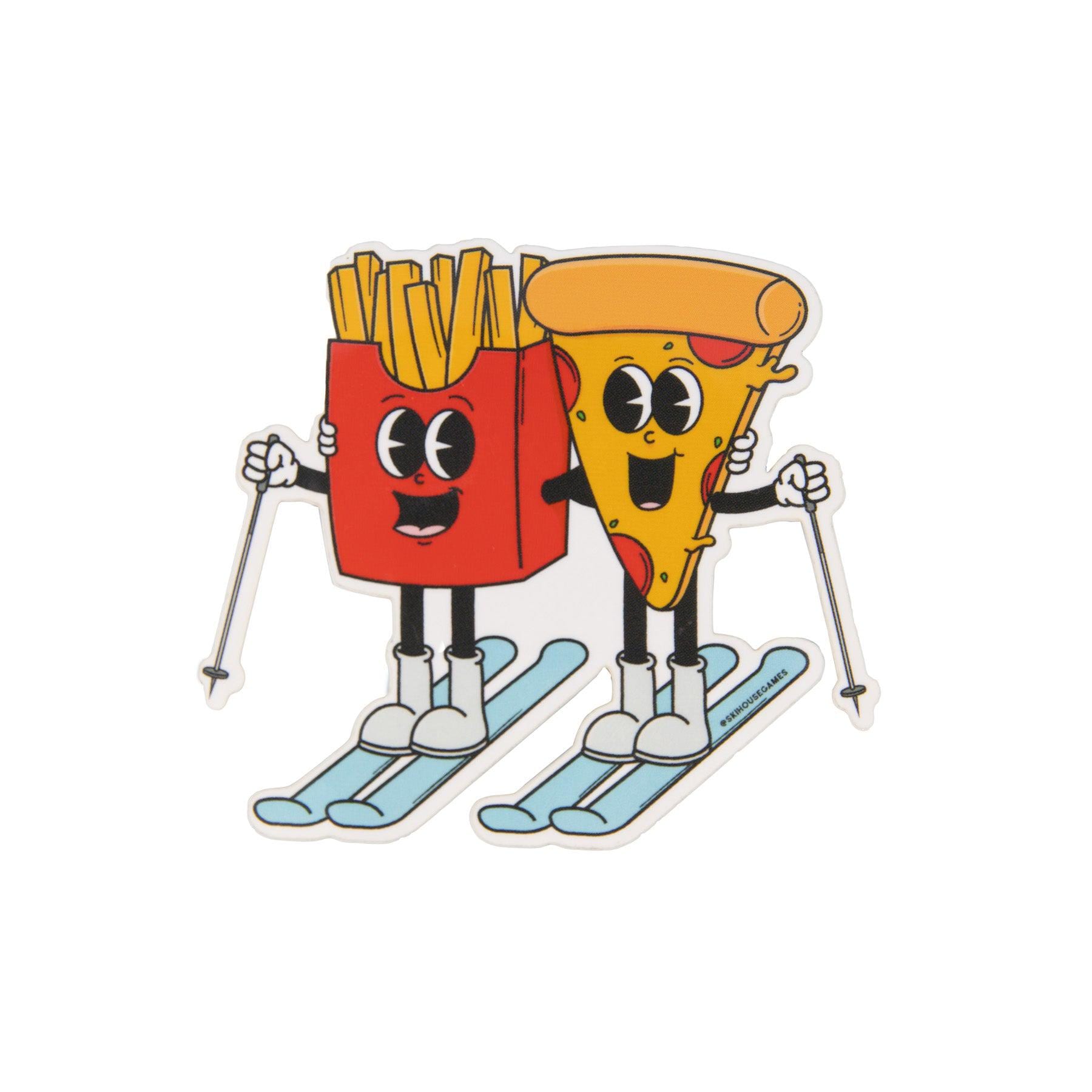 Pizza French Fry Ski Sticker | Funny Beginner Skier | Gift for Skier ...