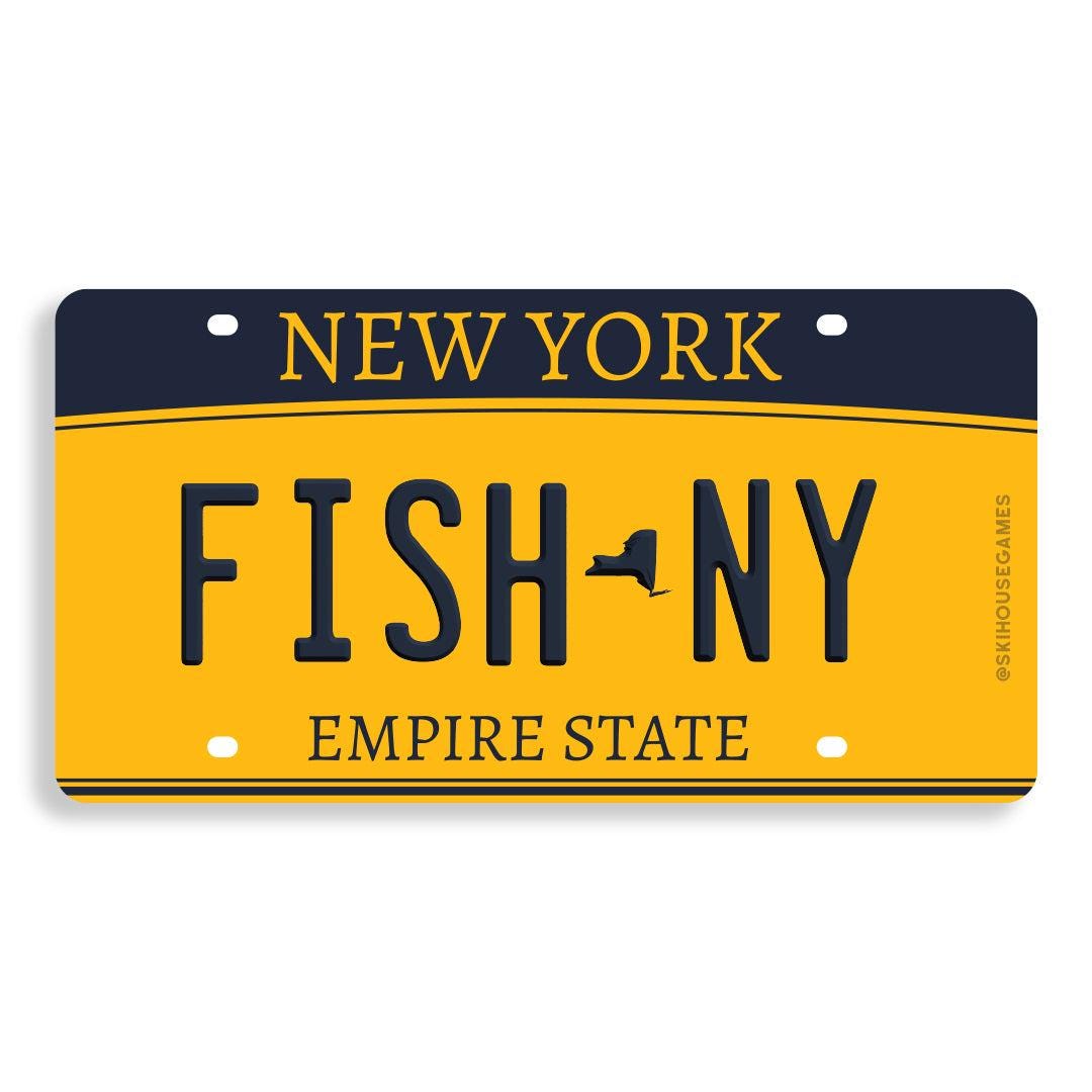 Fish NY Sticker | New York License Plate Sticker | Shore House Games ...