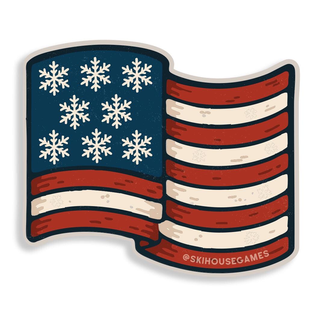 Snowy Flag Ski Helmet Sticker - Etsy