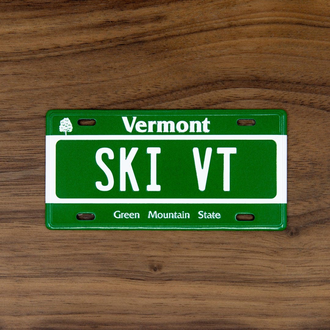 Ski VT Magnet | Vermont License Plate Magnet | Stowe Killington ...