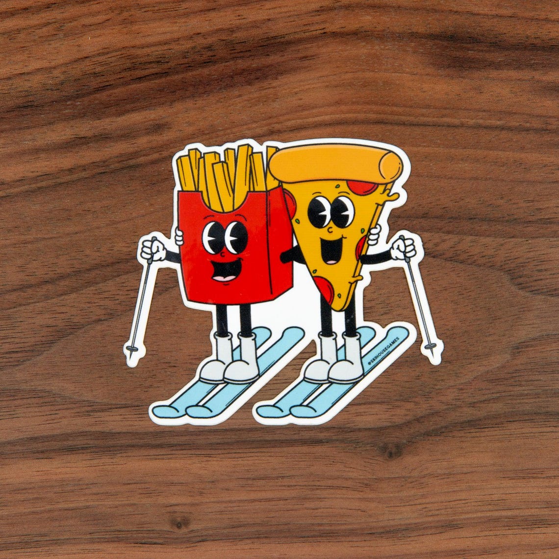 Pizza French Fry Ski Sticker | Funny Beginner Skier | Gift for Skier ...