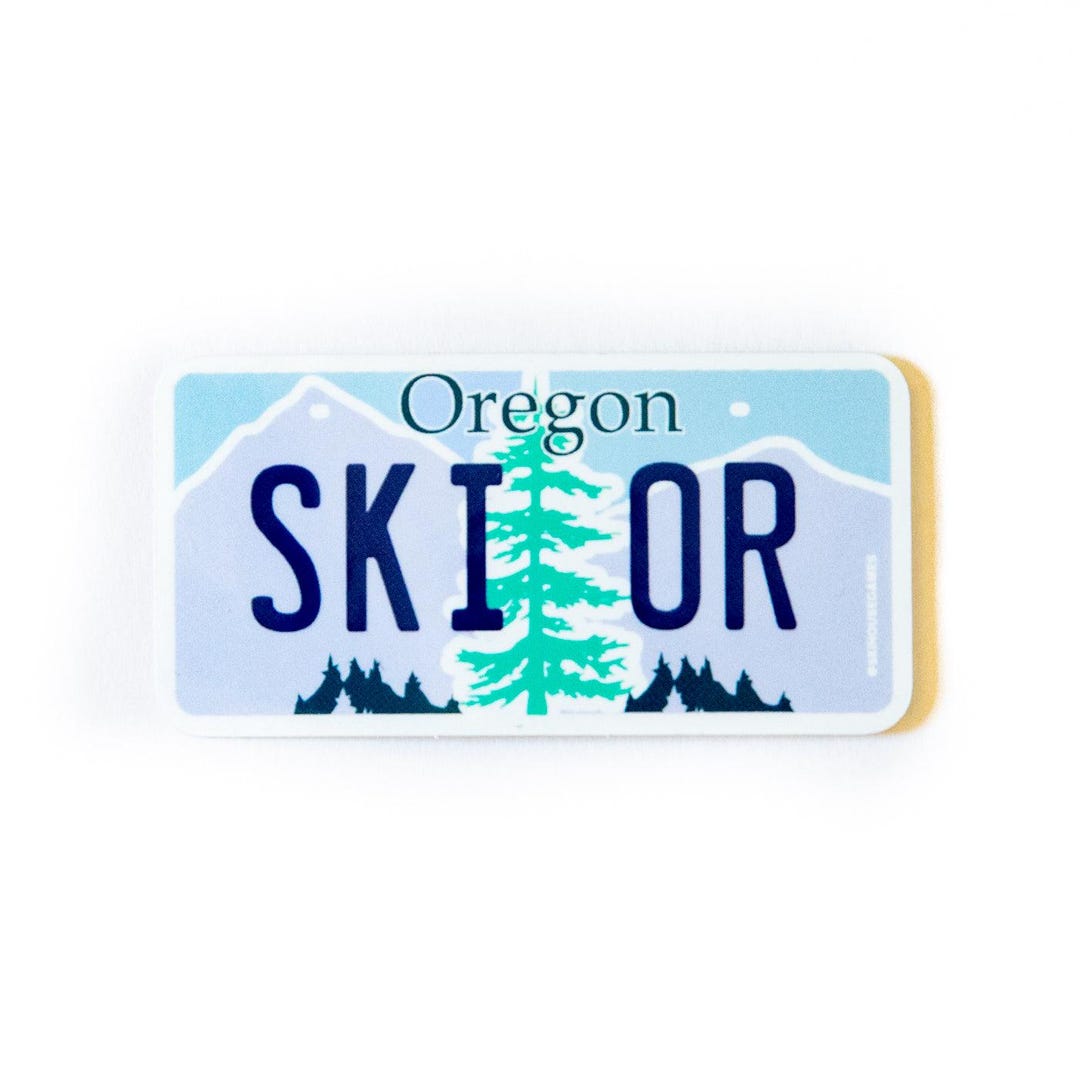 Ski OR - Oregon License Plate Sticker | Helmet Sticker | Mt Bachelor ...
