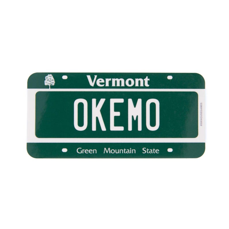 Okemo Mountain Sticker | Vermont License Plate Sticker | Ski House ...