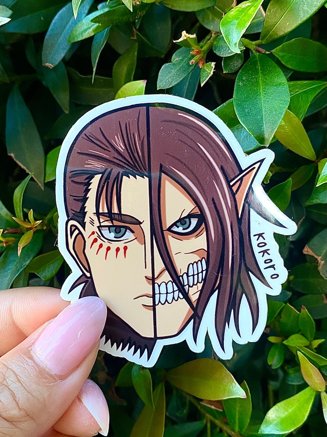 Eren Split Face Water-resistant Vinyl Sticker - Etsy