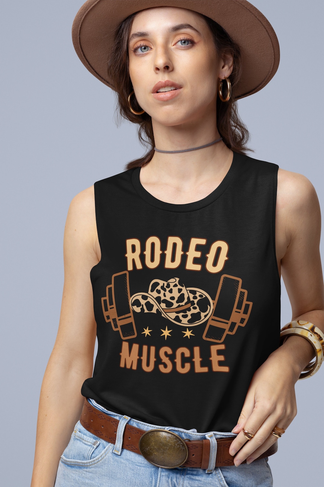 Rodeo Muscle Cowboy Gym T Shirt, Country Themed Workout Shirt for Men ...